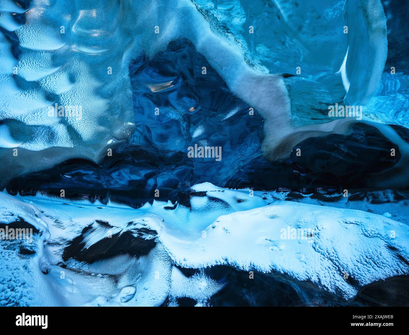 Deep blue ice reveals the crevasses, as here in the Blue Diamond on ...