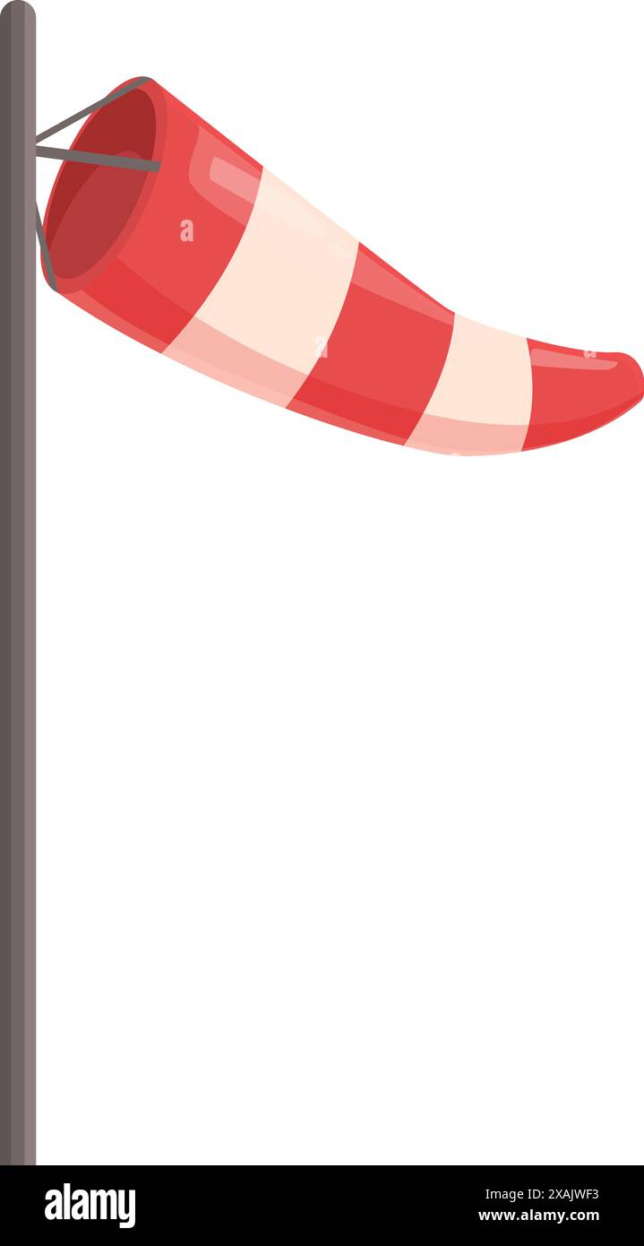 Red and white windsock showing wind direction and strength Stock Vector ...