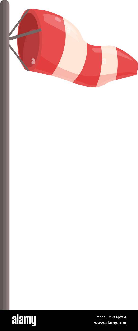 Red and white windsock showing wind direction and strength Stock Vector ...