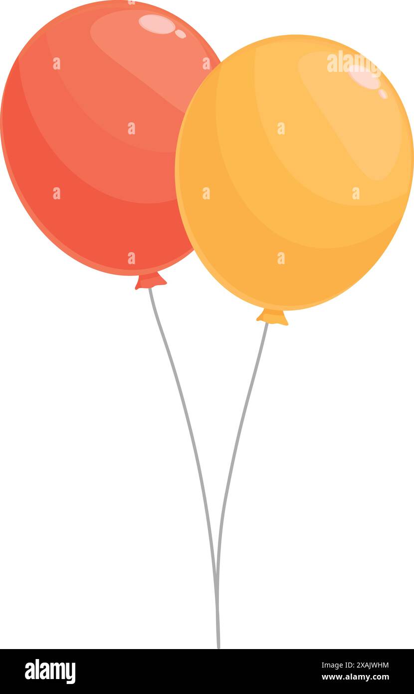 Two colorful balloons are floating, bringing a touch of joy and ...