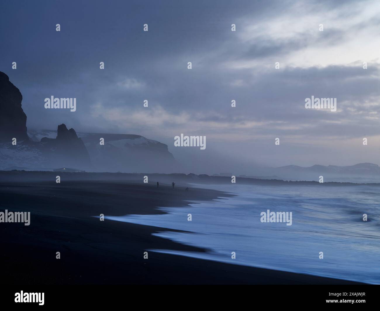 Beach view in Vik over to Reynisdrangar, a legend of trolls turned to ...