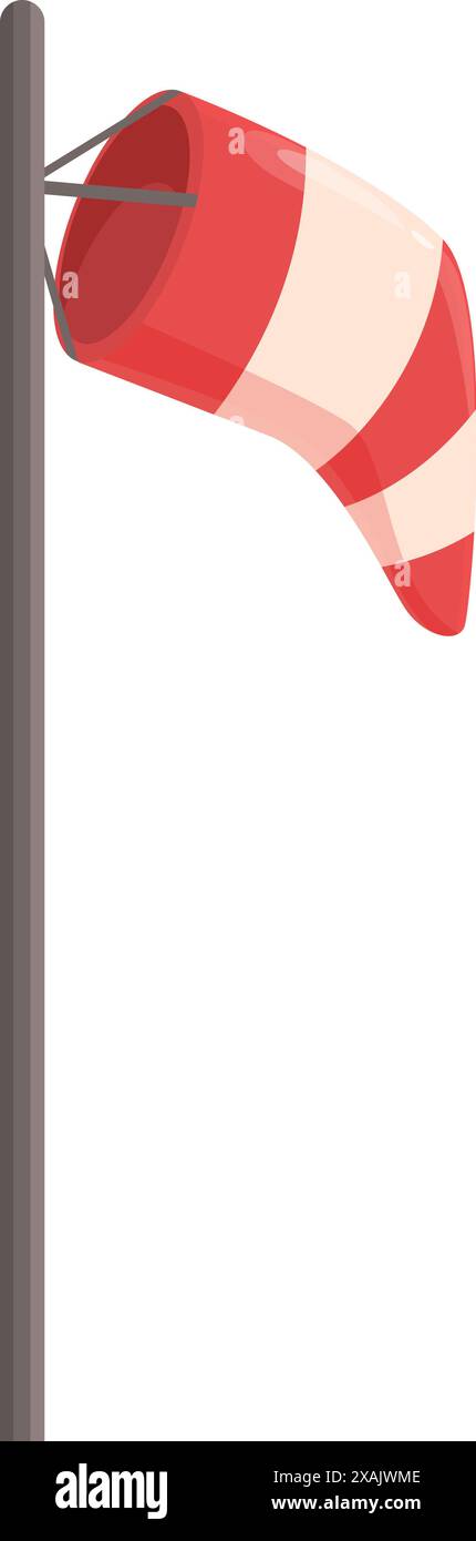 Red and white windsock showing wind direction and strength Stock Vector ...