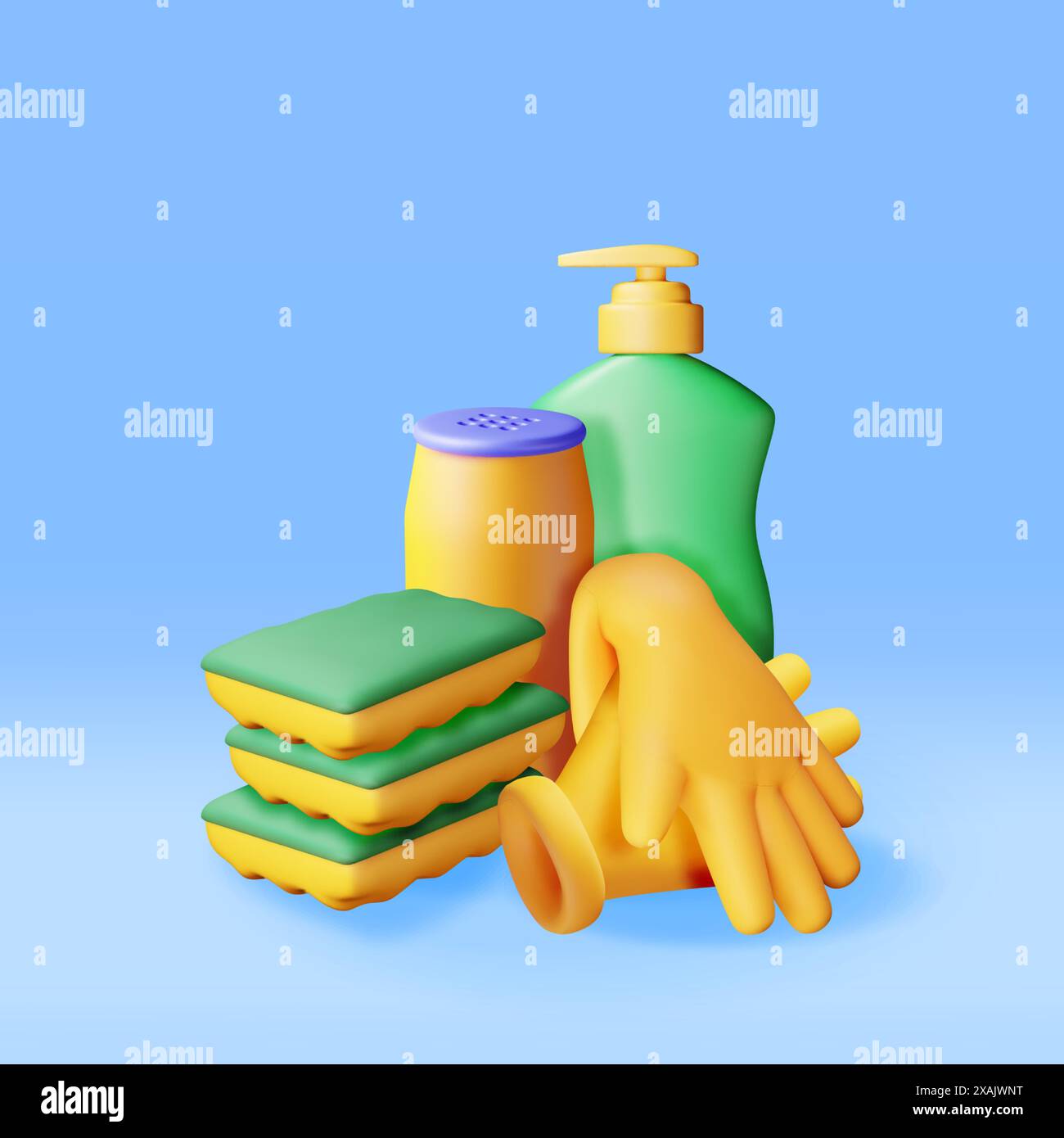 Yellow rubber gloves icon cartoon Stock Vector Images - Alamy
