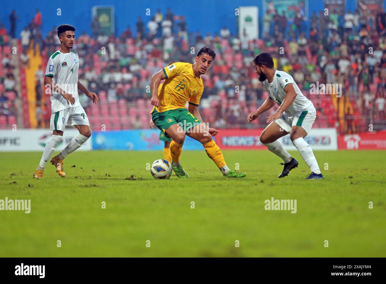 Australia forward Daniel Arzani (L) during their second leg match of ...