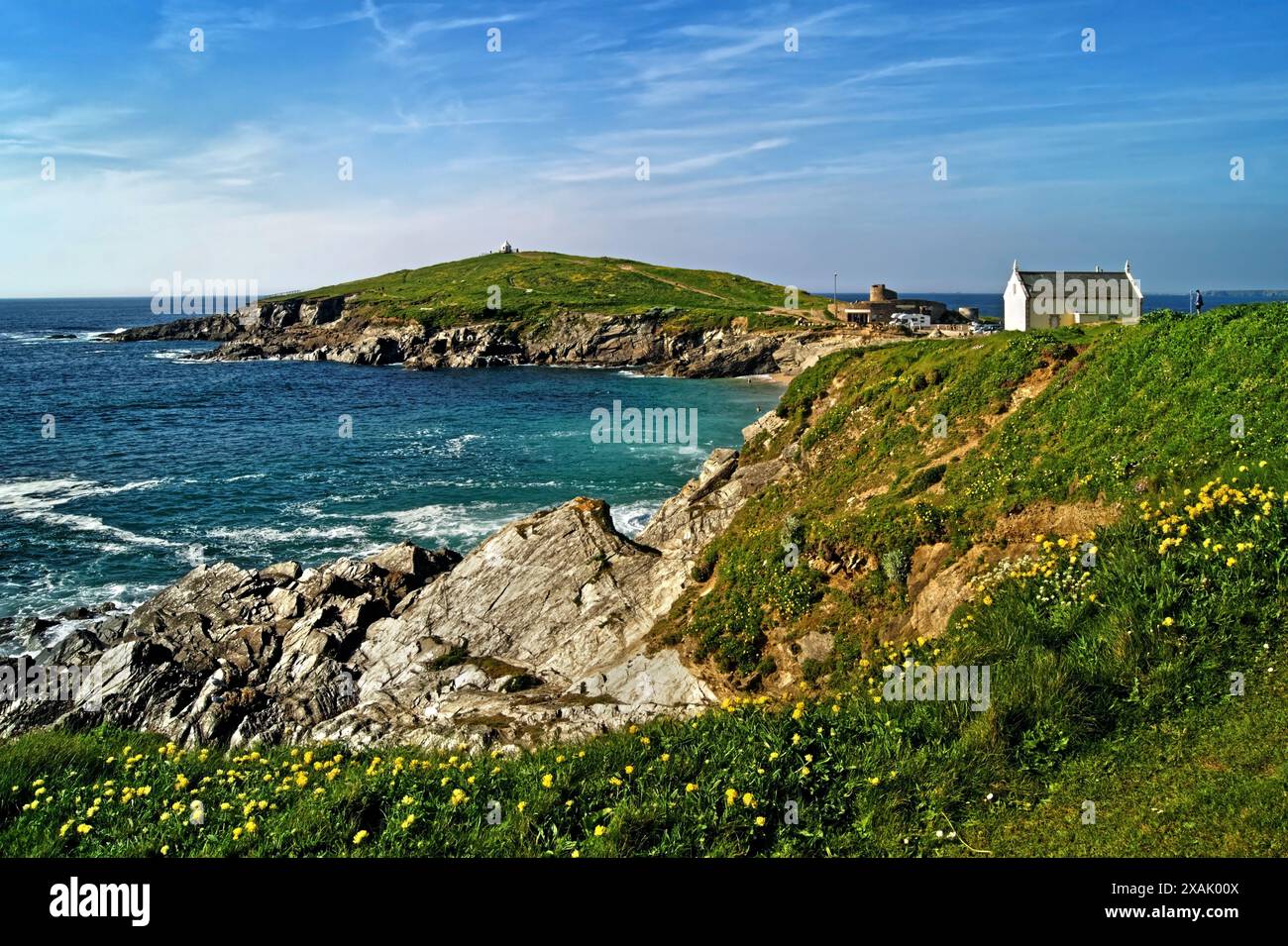 UK, Cornwall, Newquay, Towan Head and Fistral Bay Stock Photo - Alamy