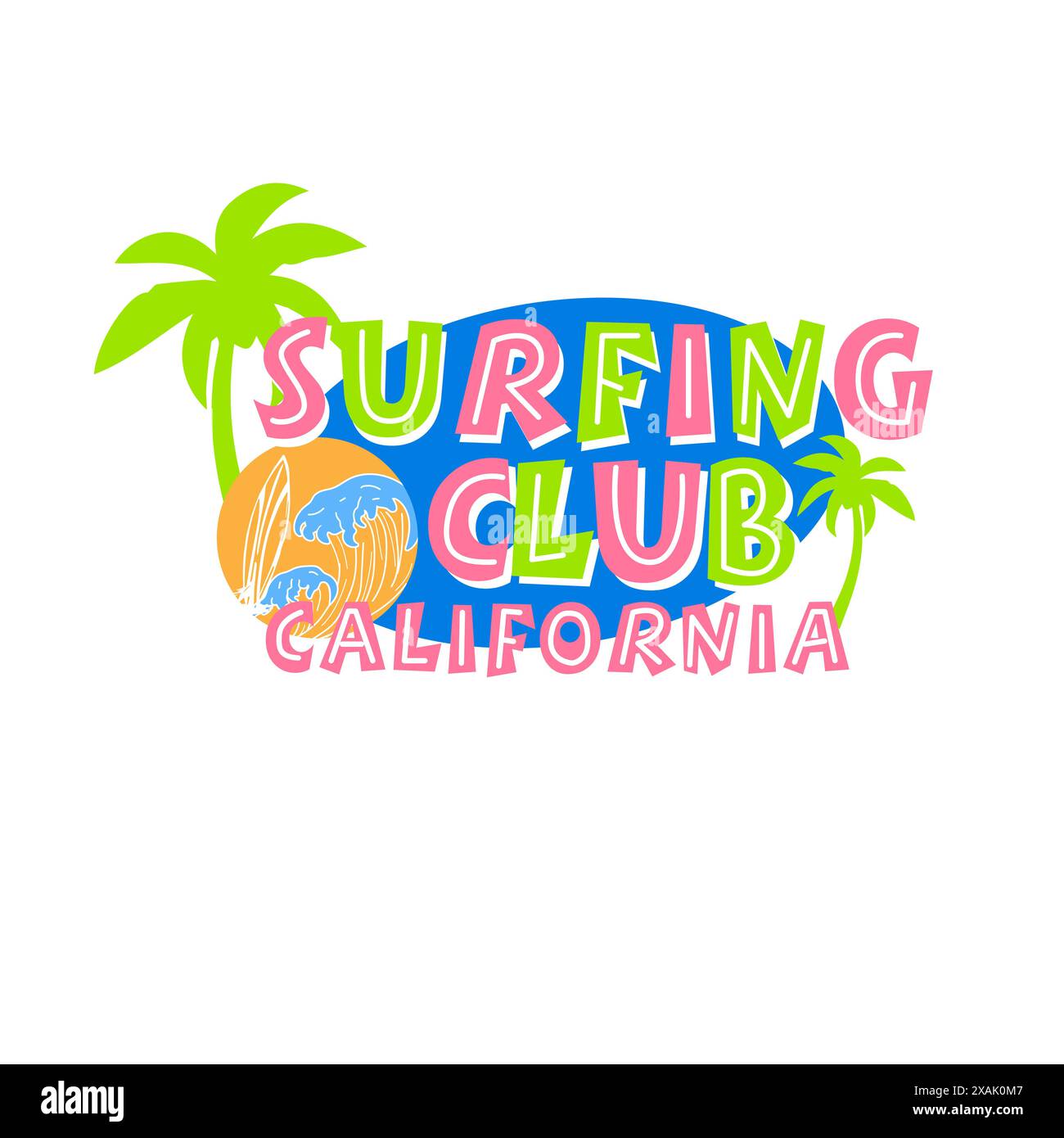 Surfing Club typography summer beach banner sign board design Stock ...