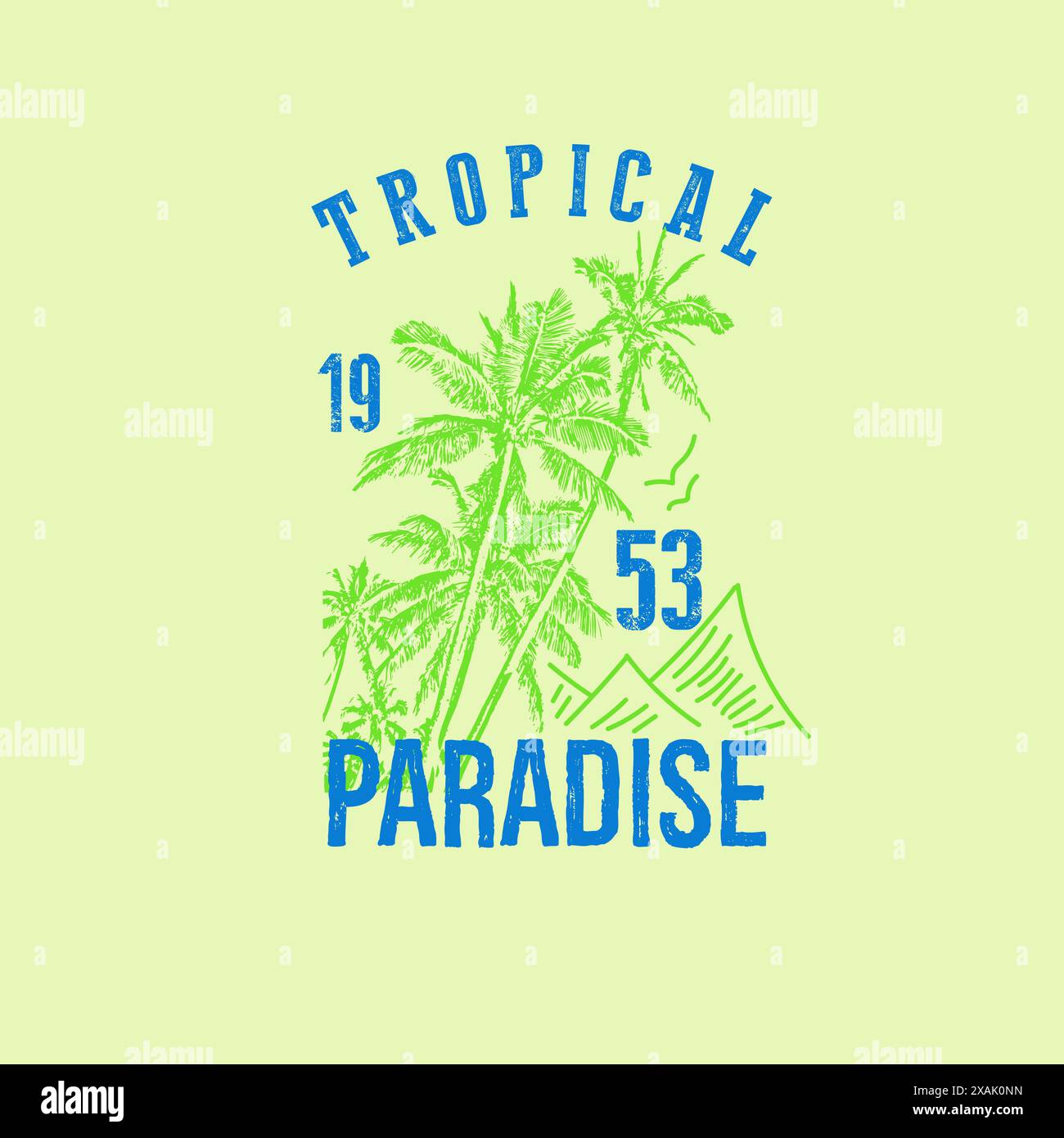 Tropical Paradise Summer Beach Typography T Shirt Design Stock Vector