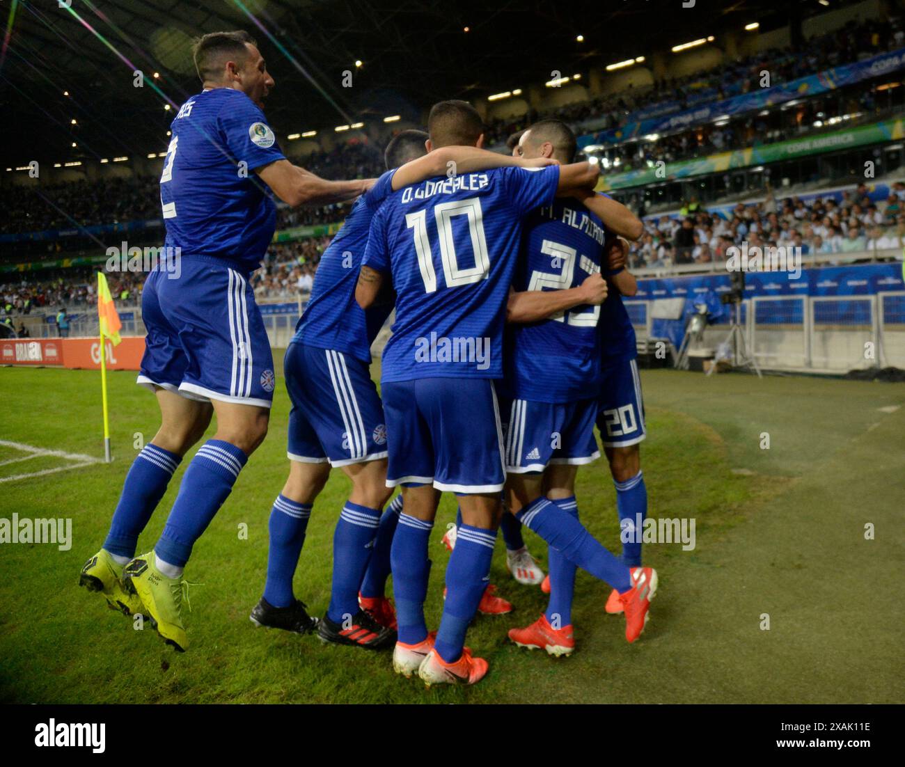 Rio de Janeiro-Brazil, July 24, 2021 Copa America football. Paraguay ...