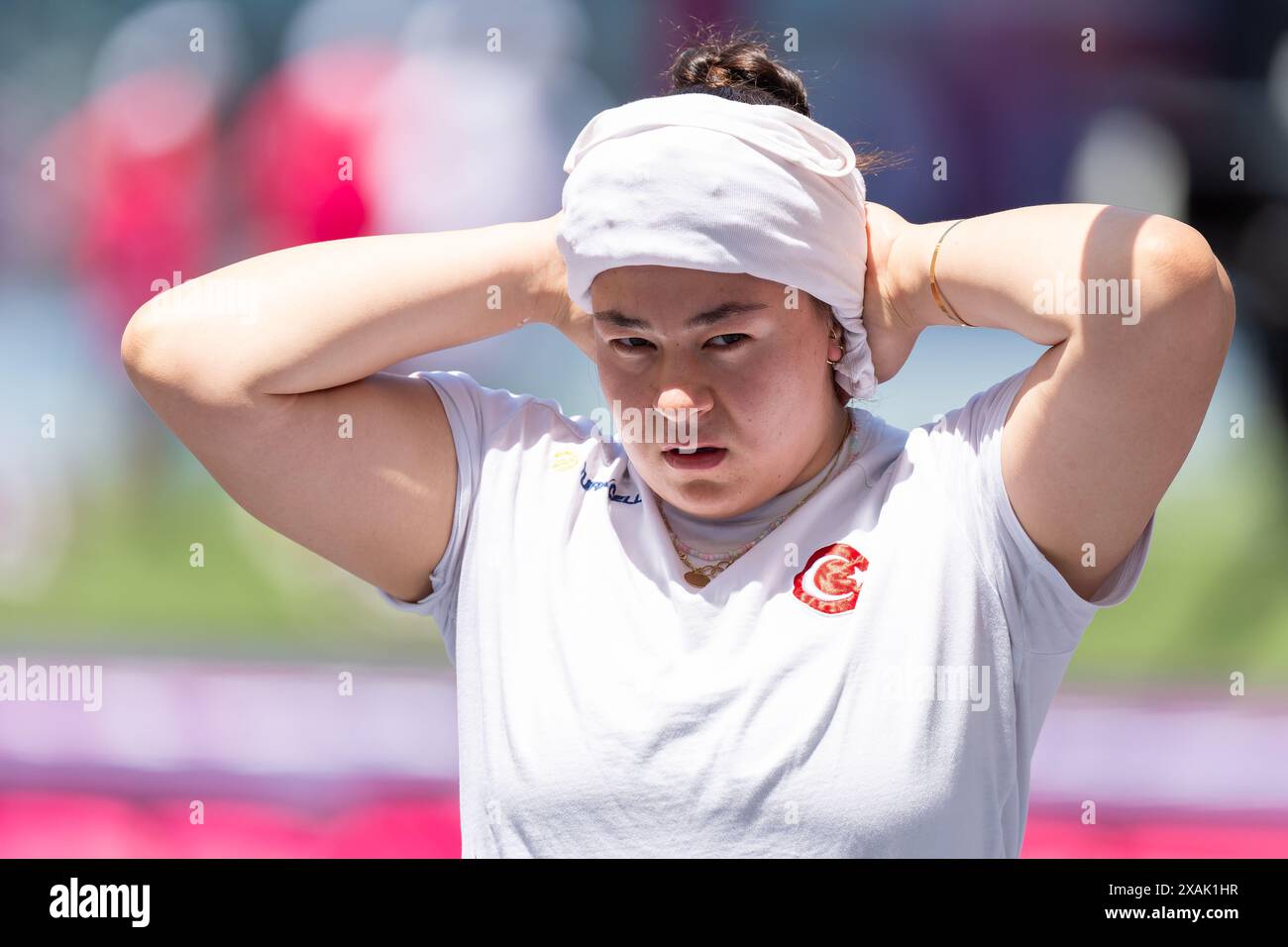 ROME, ITALY - JUNE 7: Ozlem Becerek of Turkiye competes in the Discus ...