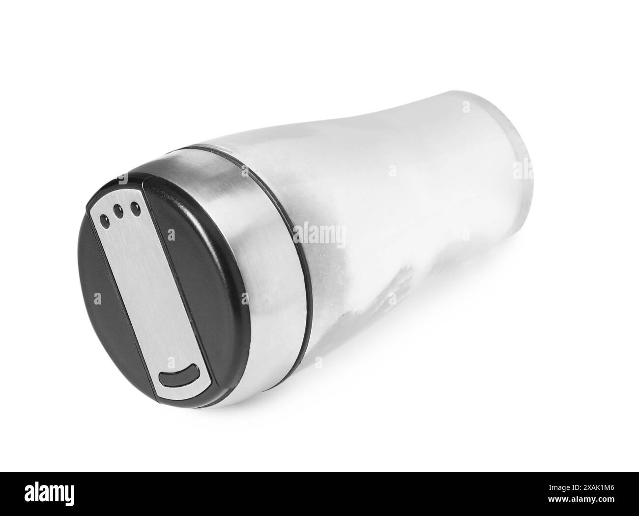 One shaker with salt isolated on white Stock Photo - Alamy