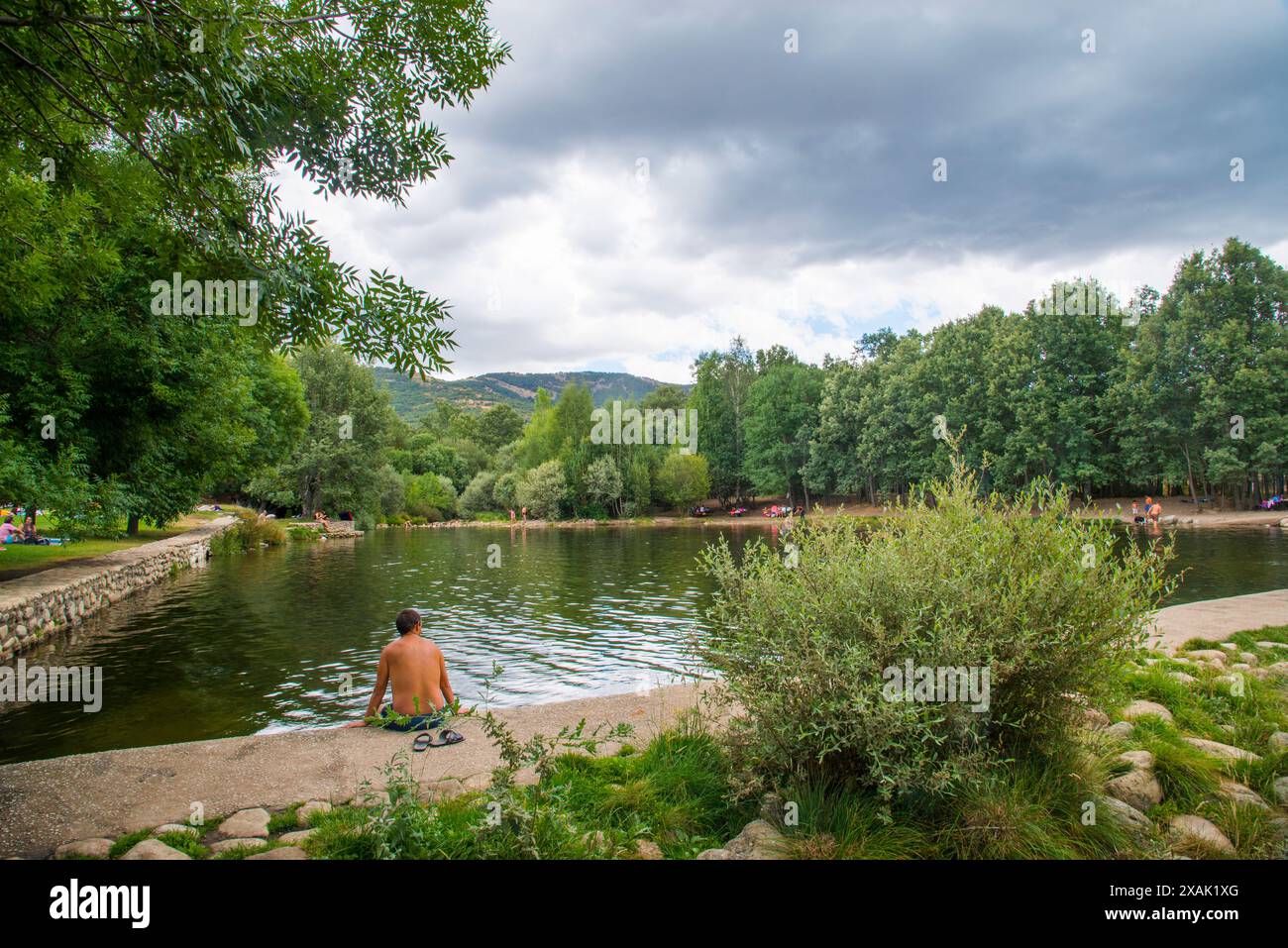 Natural pools. Las Presillas, Rascafria, Madrid province, Spain Stock ...