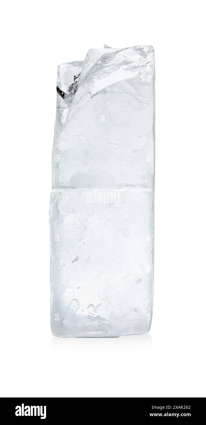 Two blocks of clear ice isolated on white Stock Photo - Alamy