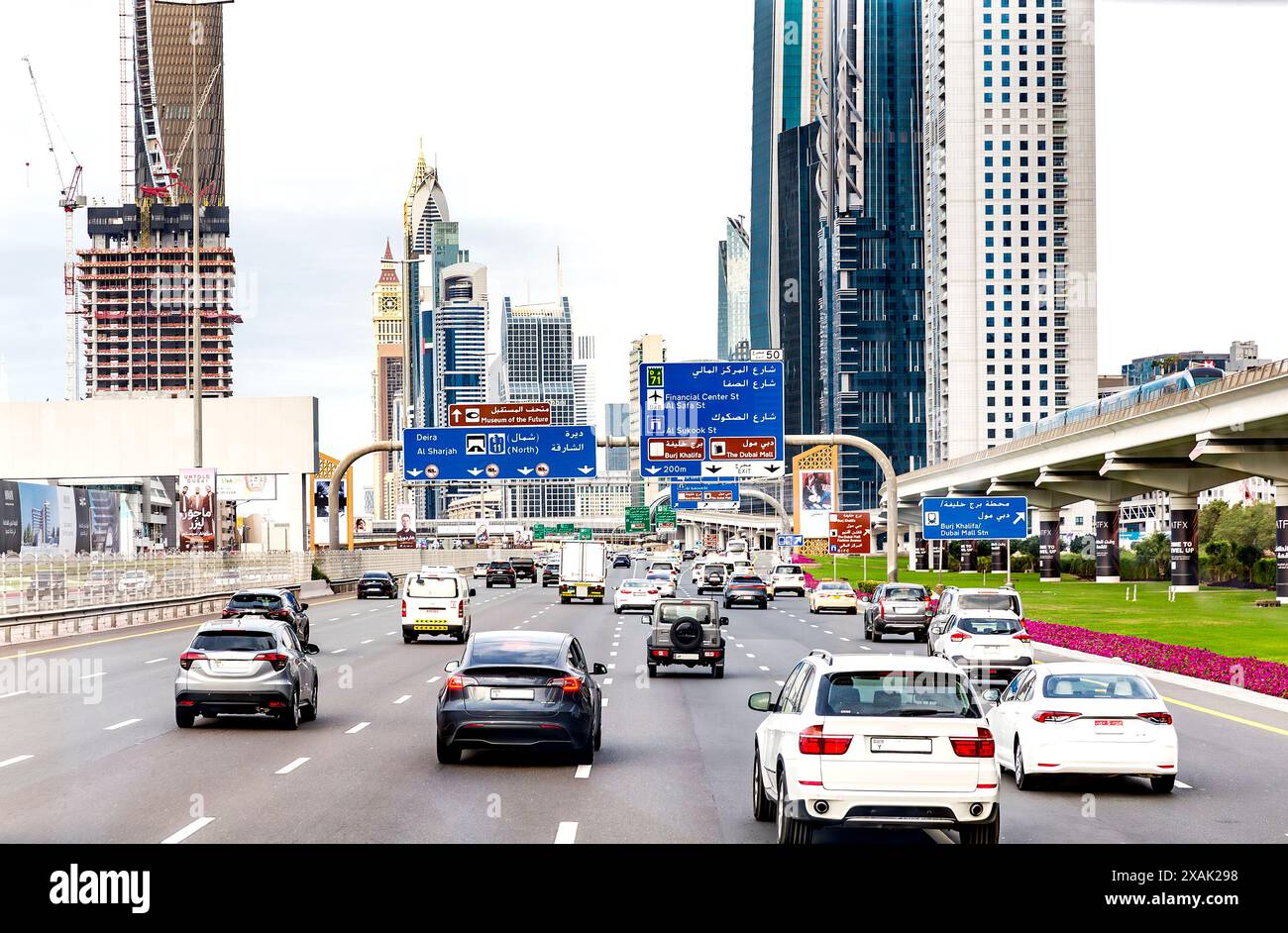 High-rise buildings, skyscrapers, skyline, Sheikh Zayed Road, Dubai ...
