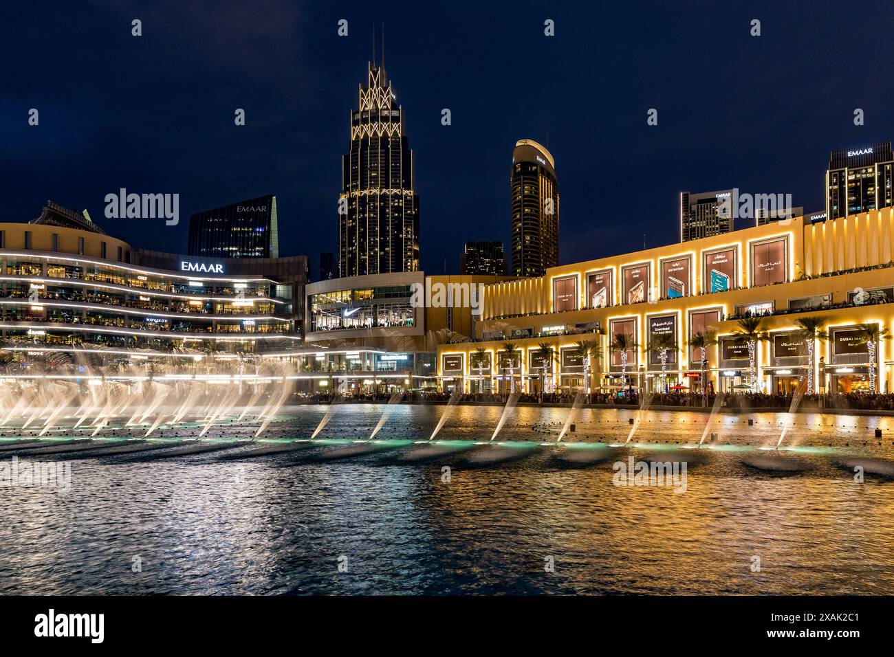 Water features with light and music, Dubai Fountain, Burj Khalifa ...
