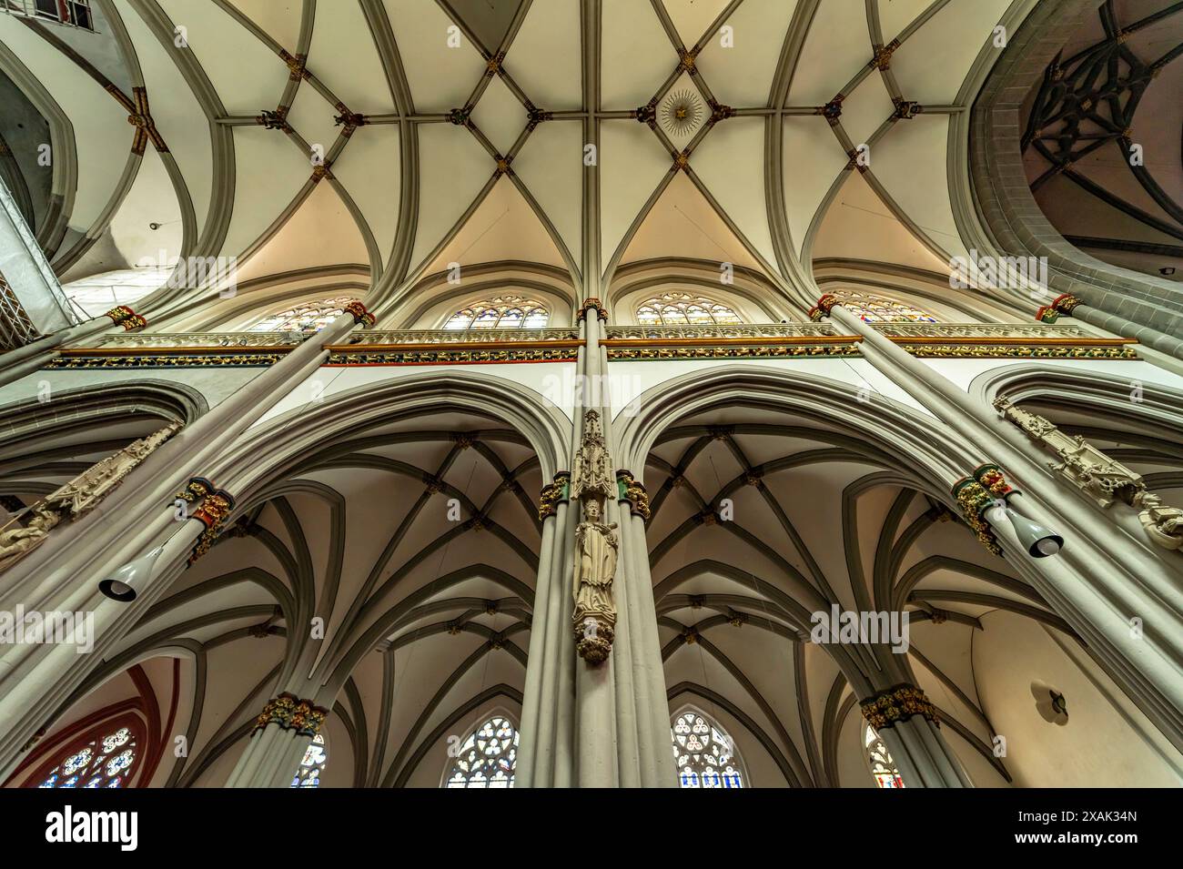 Ceiling and columns in the interior of the Catholic Church of St ...