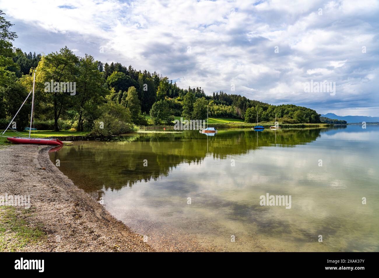 Beach on Lake Simssee near Bad Endorf, Bavaria, Germany Stock Photo - Alamy