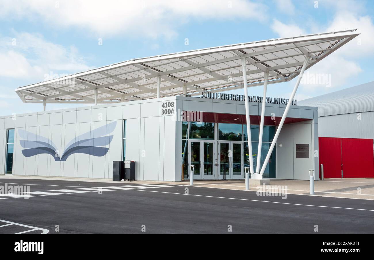 Main entrance of the Sullenberger Aviation Museum in Charlotte, North ...