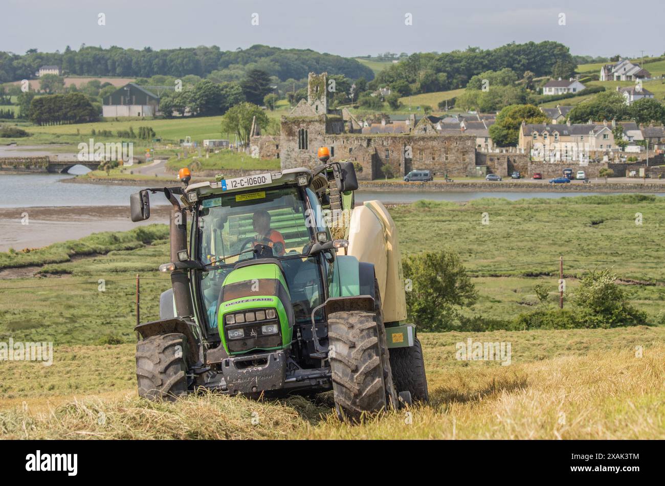 Round Bale Silage near Timoleague Abbey, Co. Cork, June 2024 Stock ...
