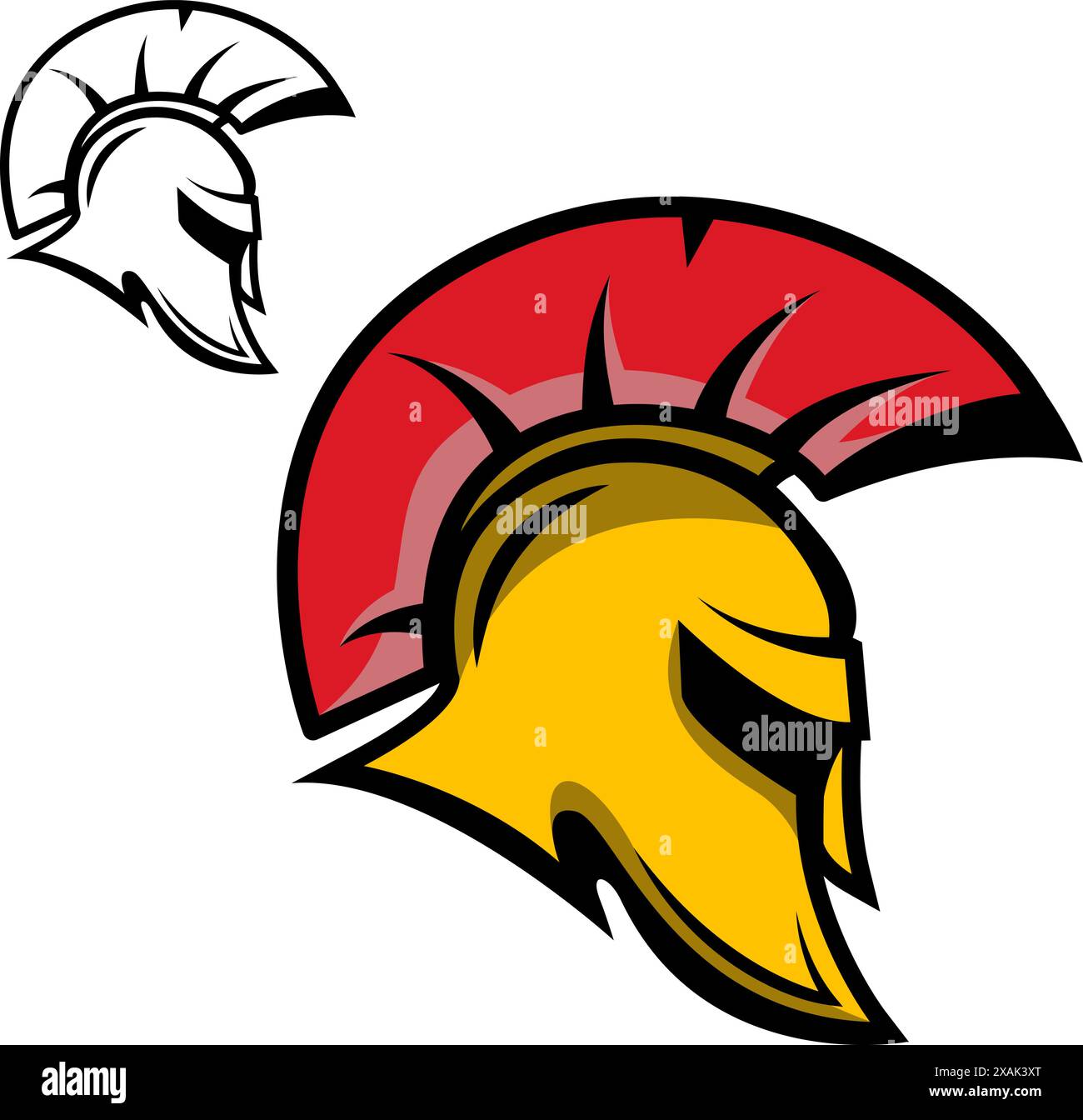 Spartan warrior helmet. Sports team emblem template. Design element for ...