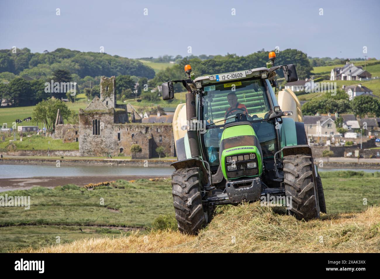 Round Bale Silage near Timoleague Abbey, Co. Cork, June 2024 Stock ...