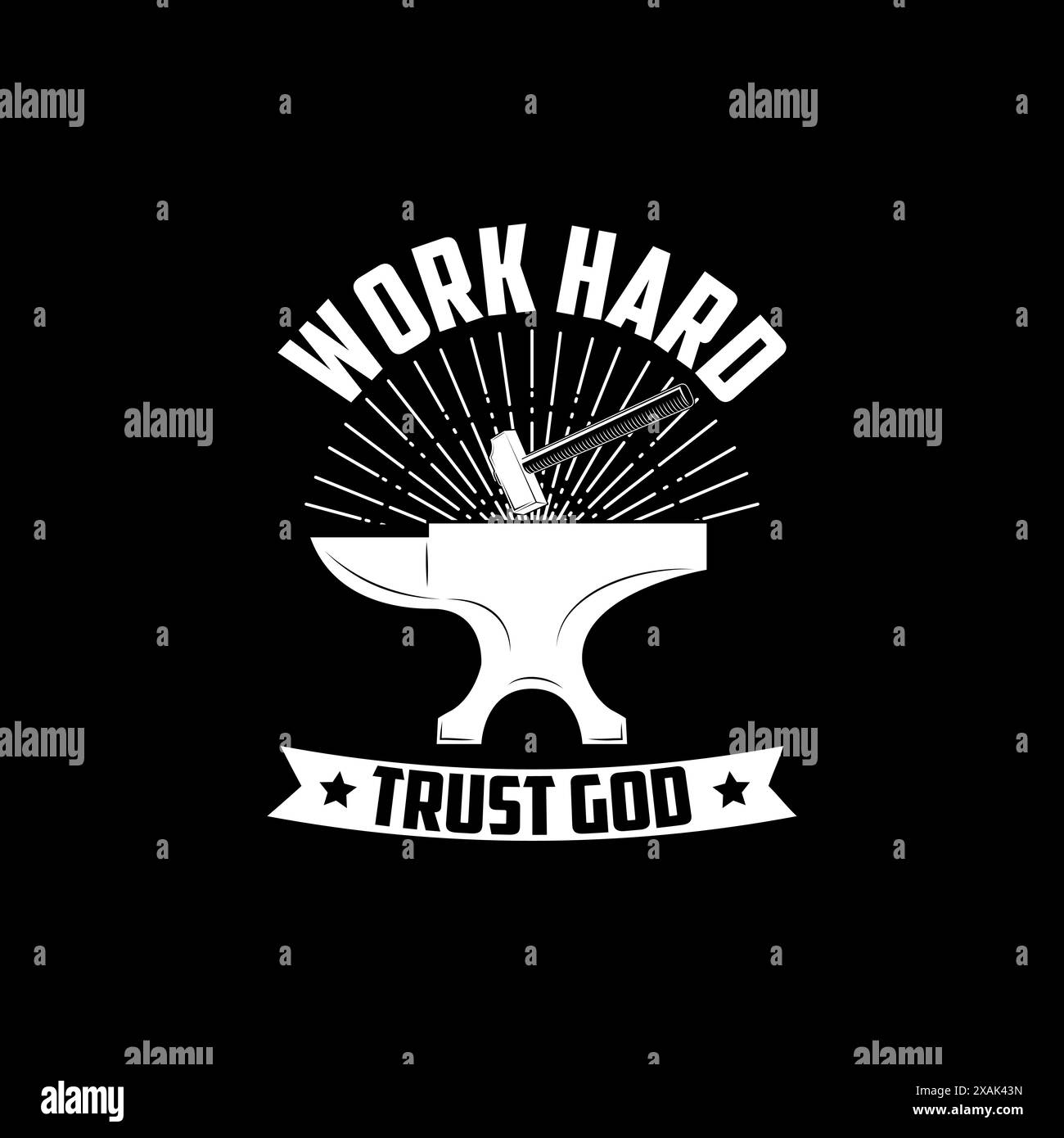 Work hard trust god. Yellow. Anvil and hammer. Motivation phrase ... Work hard trust god. Yellow. Anvil and hammer. Motivation phrase ...