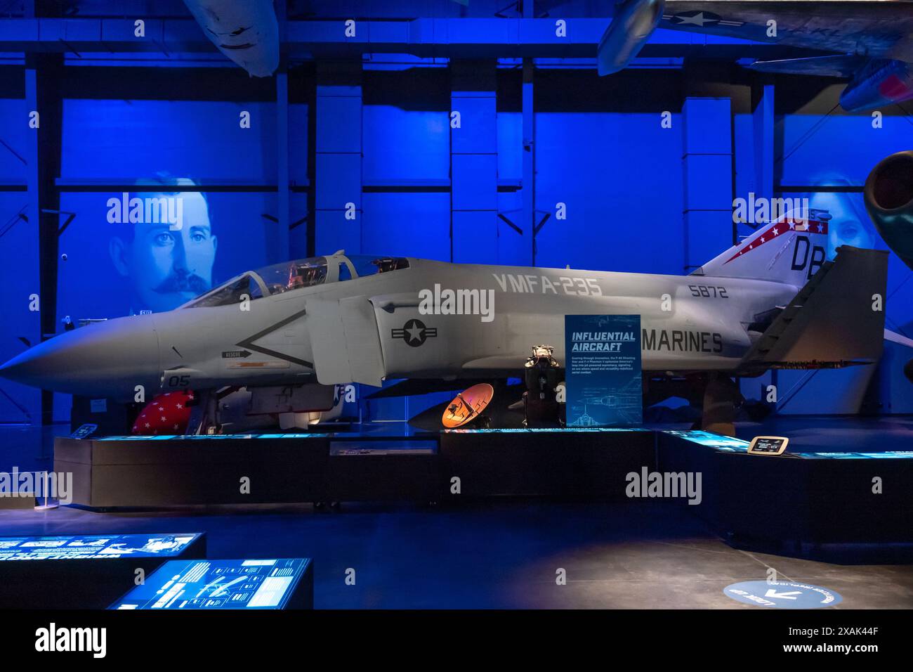 An F-4S Phantom II fighter jet on display at the Sullenberger Aviation ...