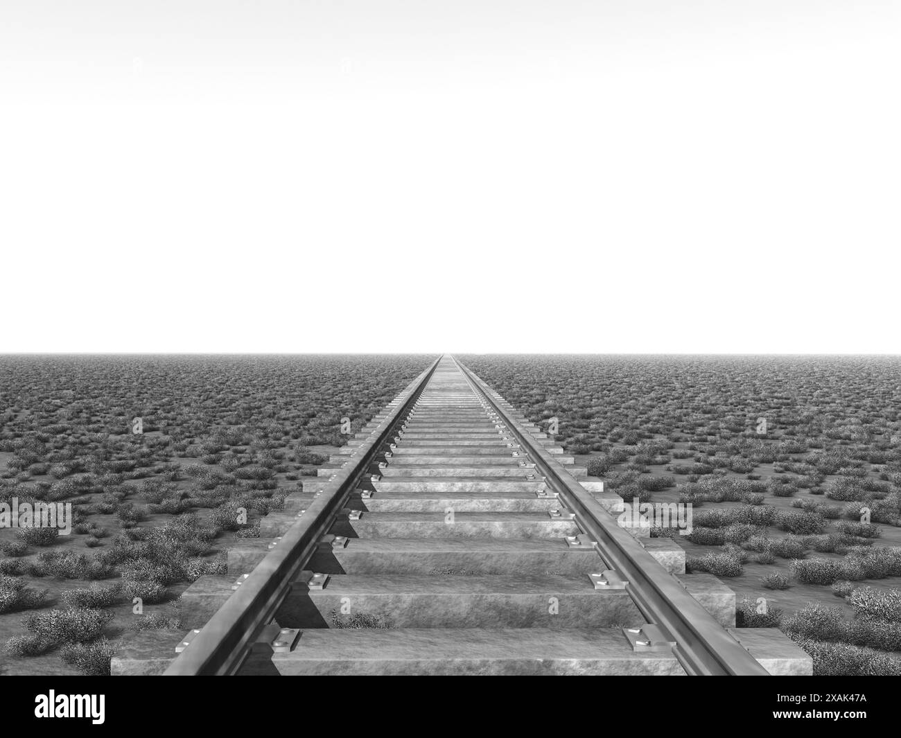 3d illustration of railroad track Black and White Stock Photos & Images ...