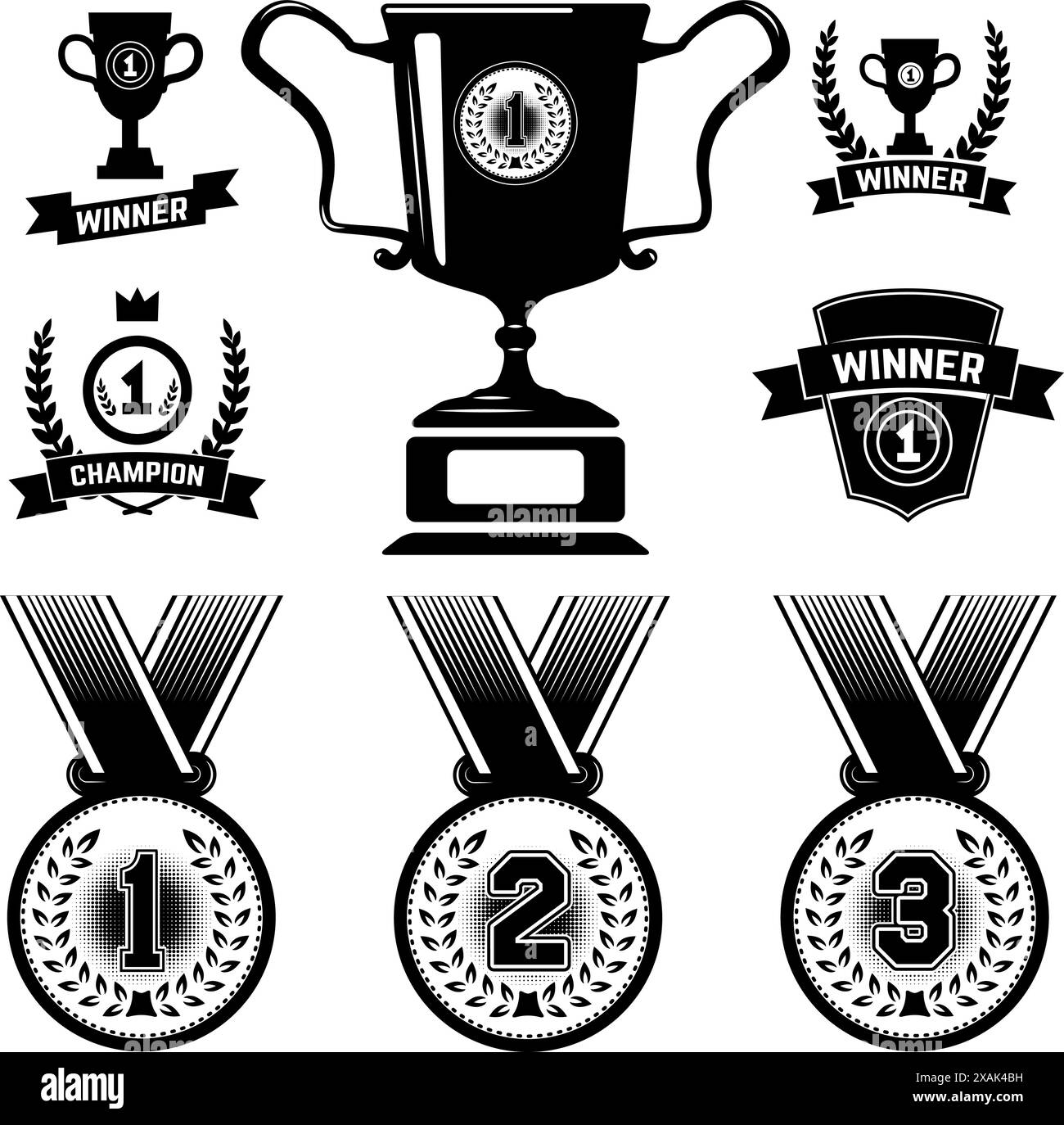 First Place Ribbon Black And White