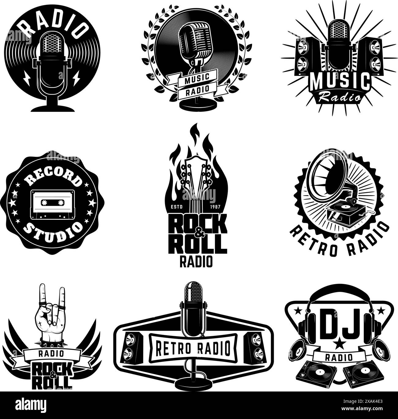 Old style radio microphone hi-res stock photography and images - Alamy