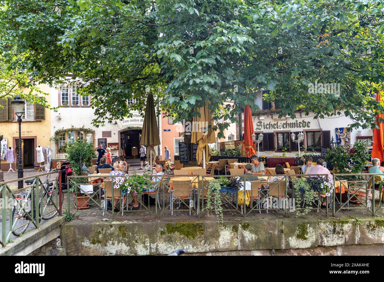 Beer garden in Freiburg im Breisgau, Black Forest, Baden-Württemberg ...