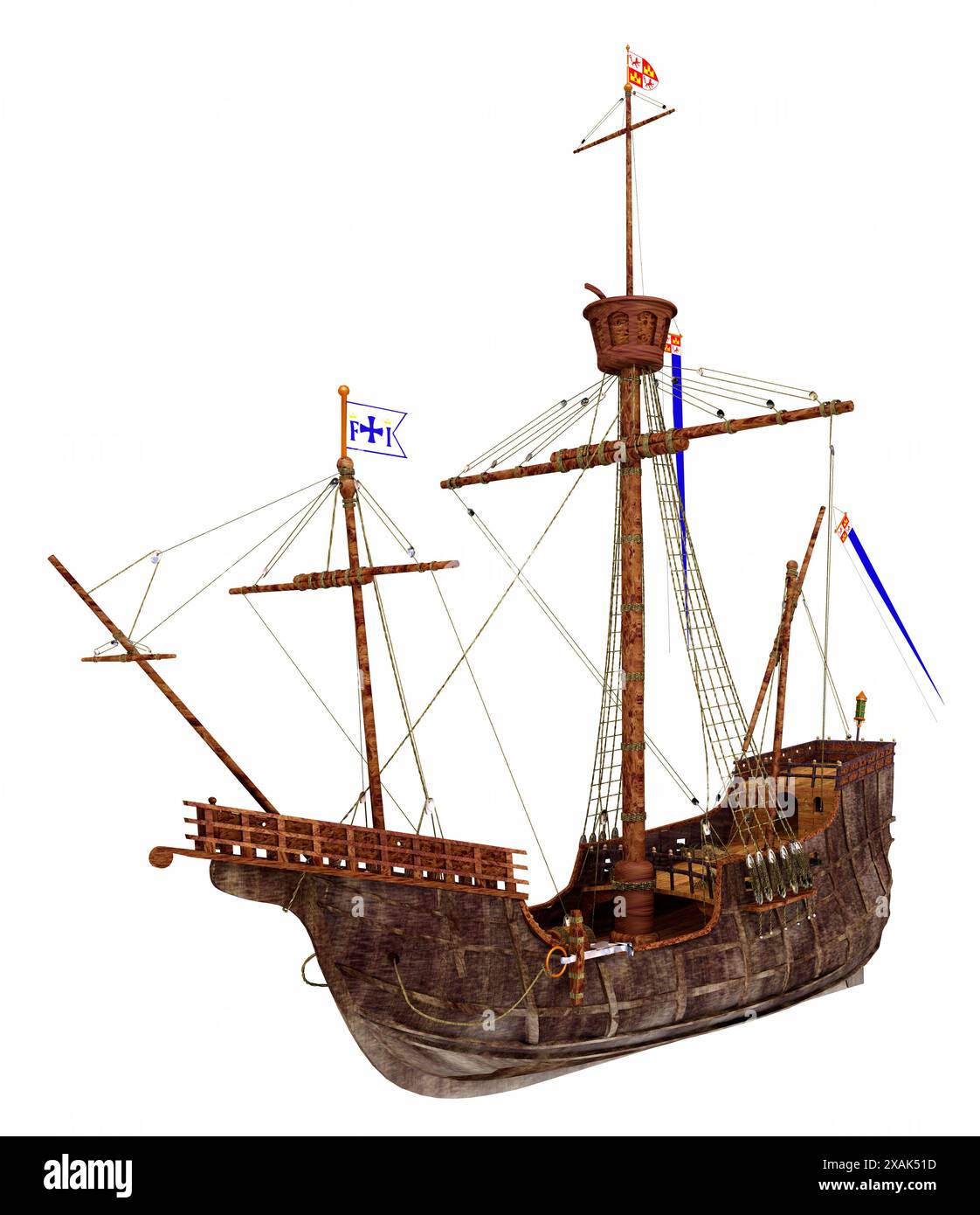 Santa Maria of Christopher Columbus isolated on white background Stock ...