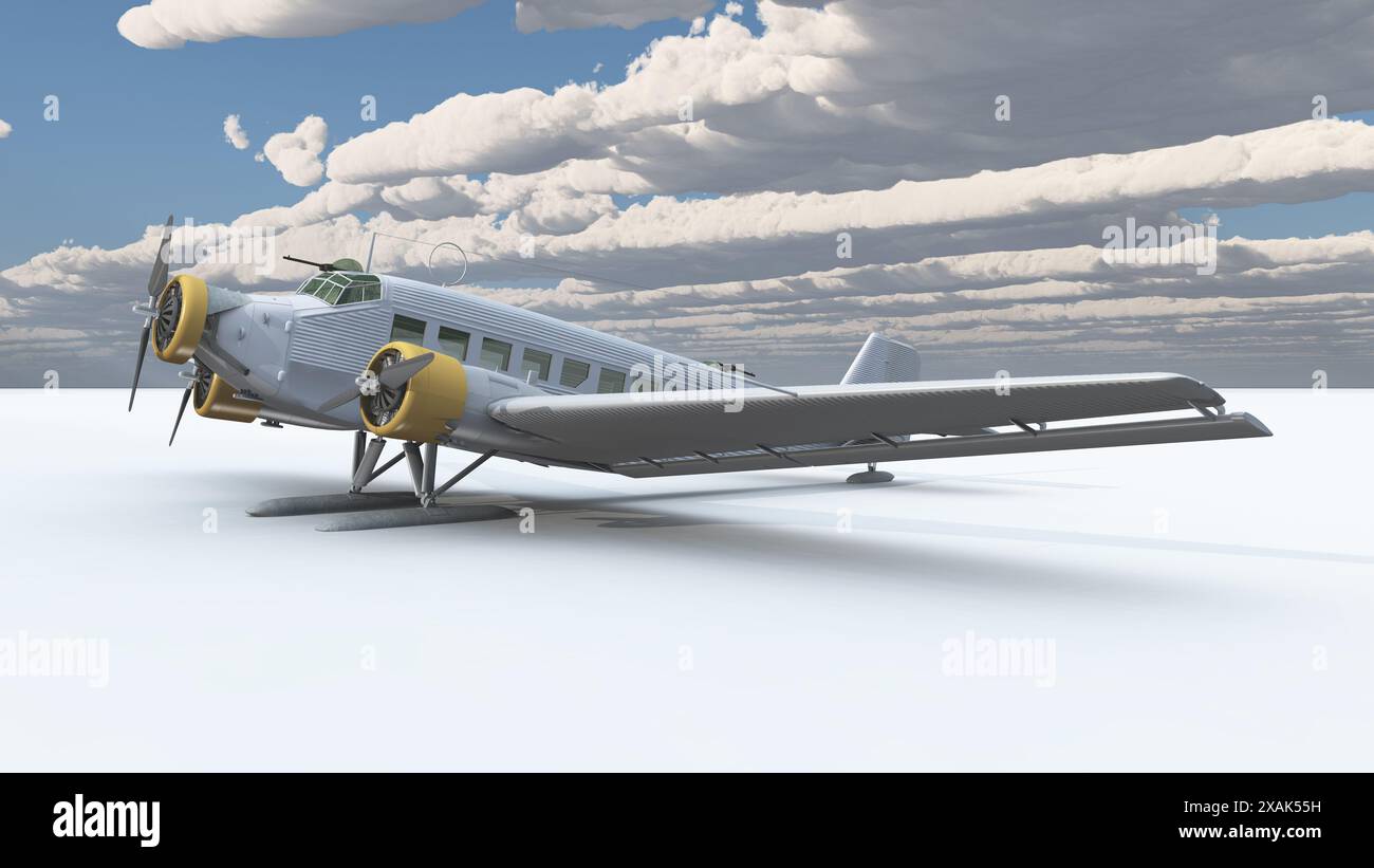 German three engine transport aircraft of World War II in a snowy ...