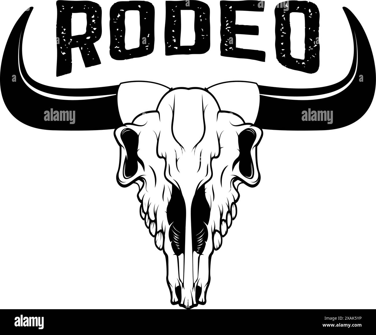 Rodeo. Buffalo skull isolated on white background. Bull skull icon ...