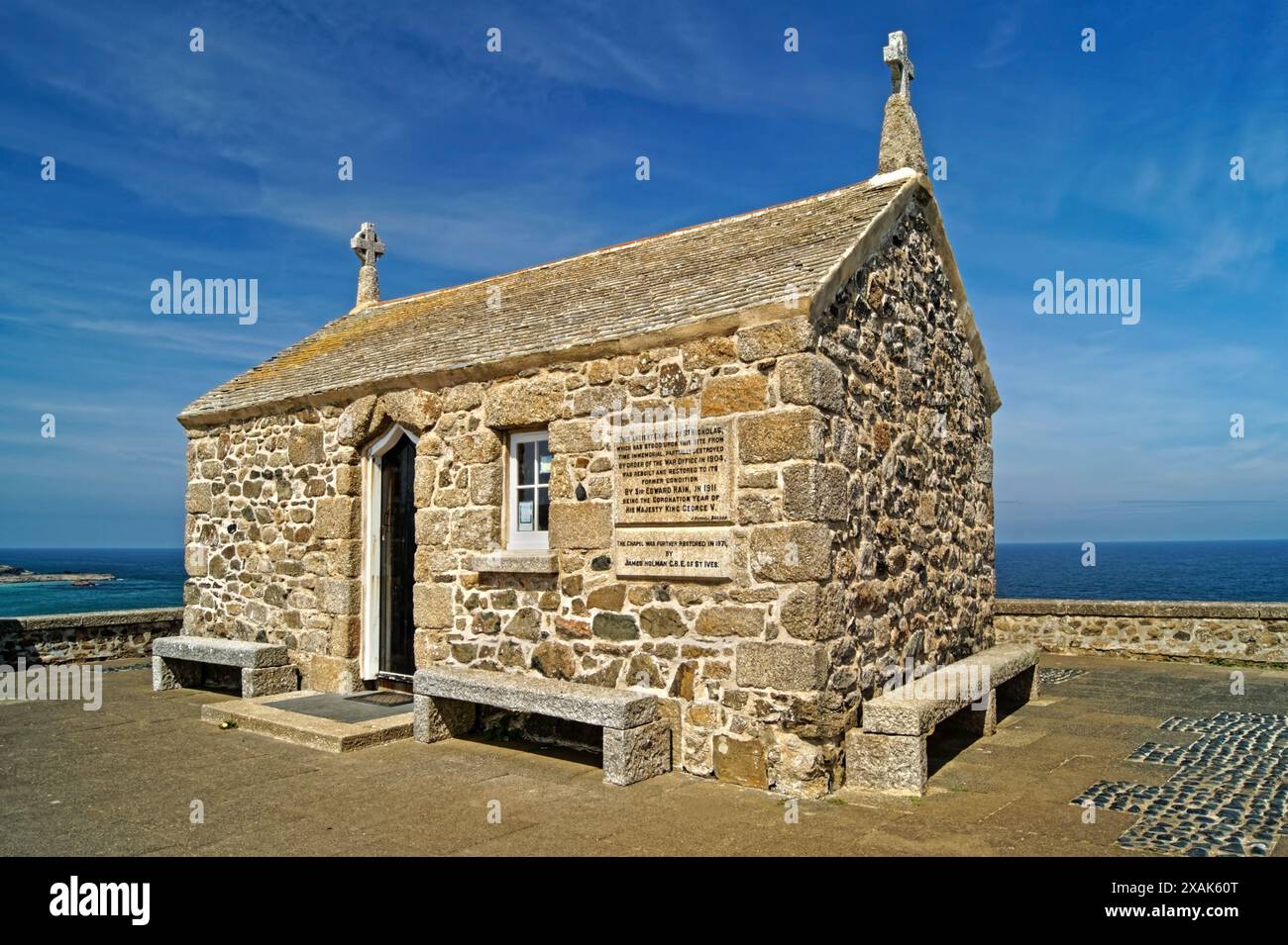 UK, Cornwall, St Ives,The Island, St Nicholas Chapel Stock Photo - Alamy