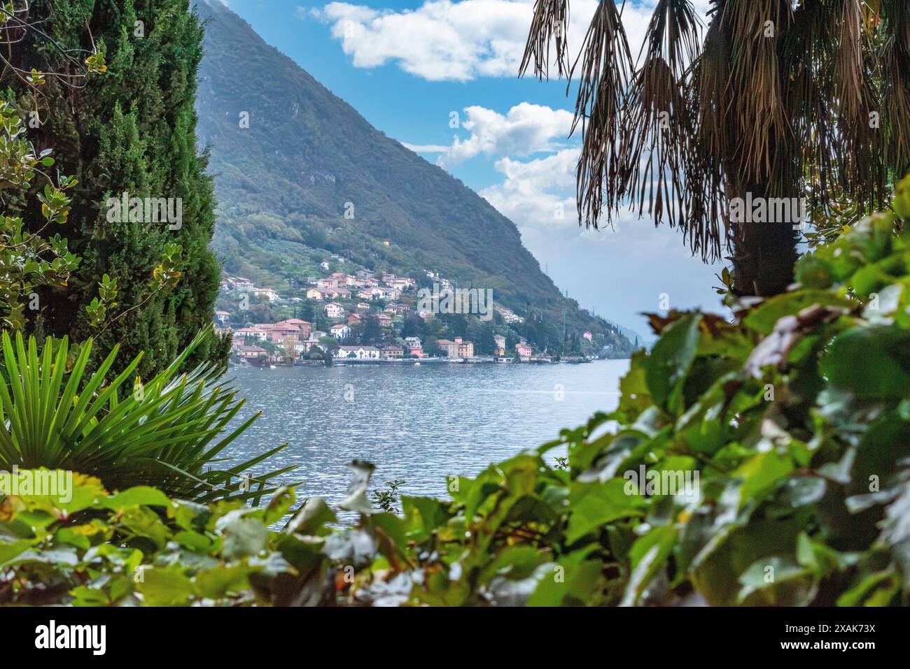 View of Fiumelatte at lake Como, seen from Varenna, Italy Stock Photo ...