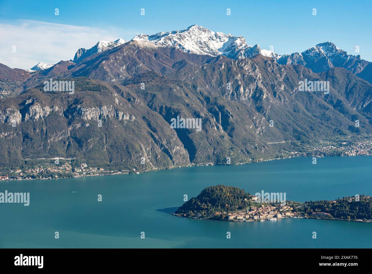 Magnificent view of Bellagio at lake Como seen from Monte Crocione ...
