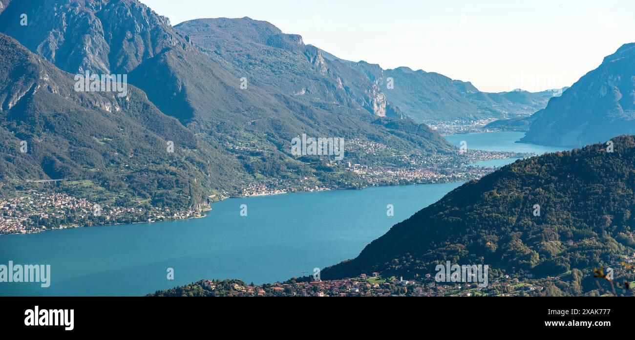 Magnificent view of lake Como and the surrounding towns, seen from ...