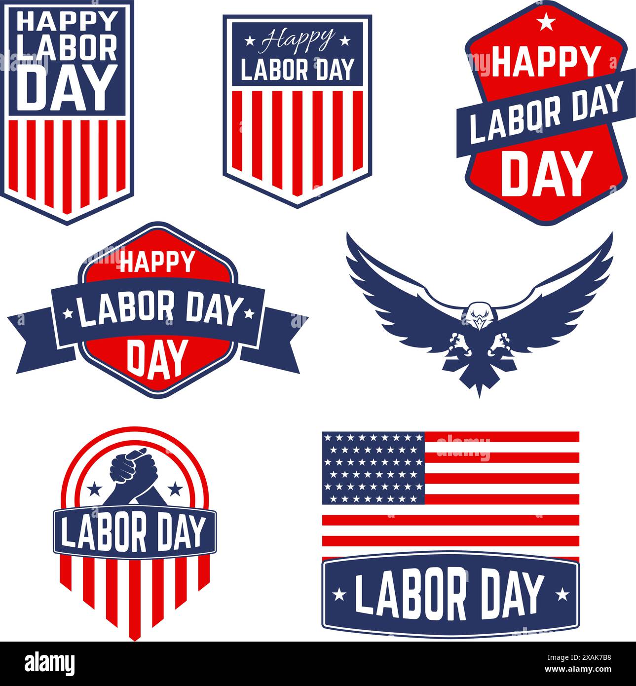 Set of Labor Day vector greeting card ,badge and labels. Design element ...