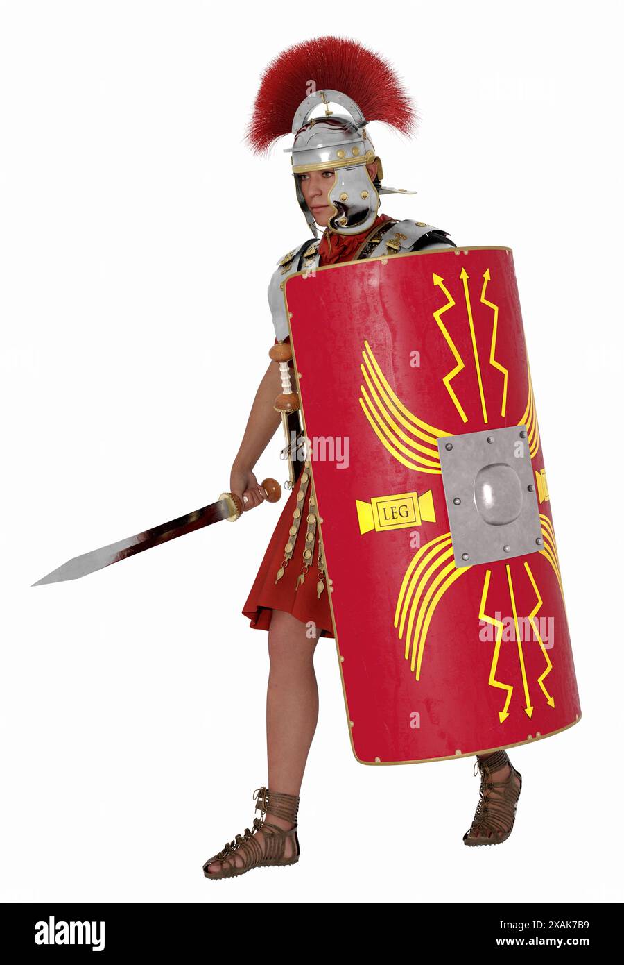 Computer generated 3D illustration with a Roman centurion isolated on ...