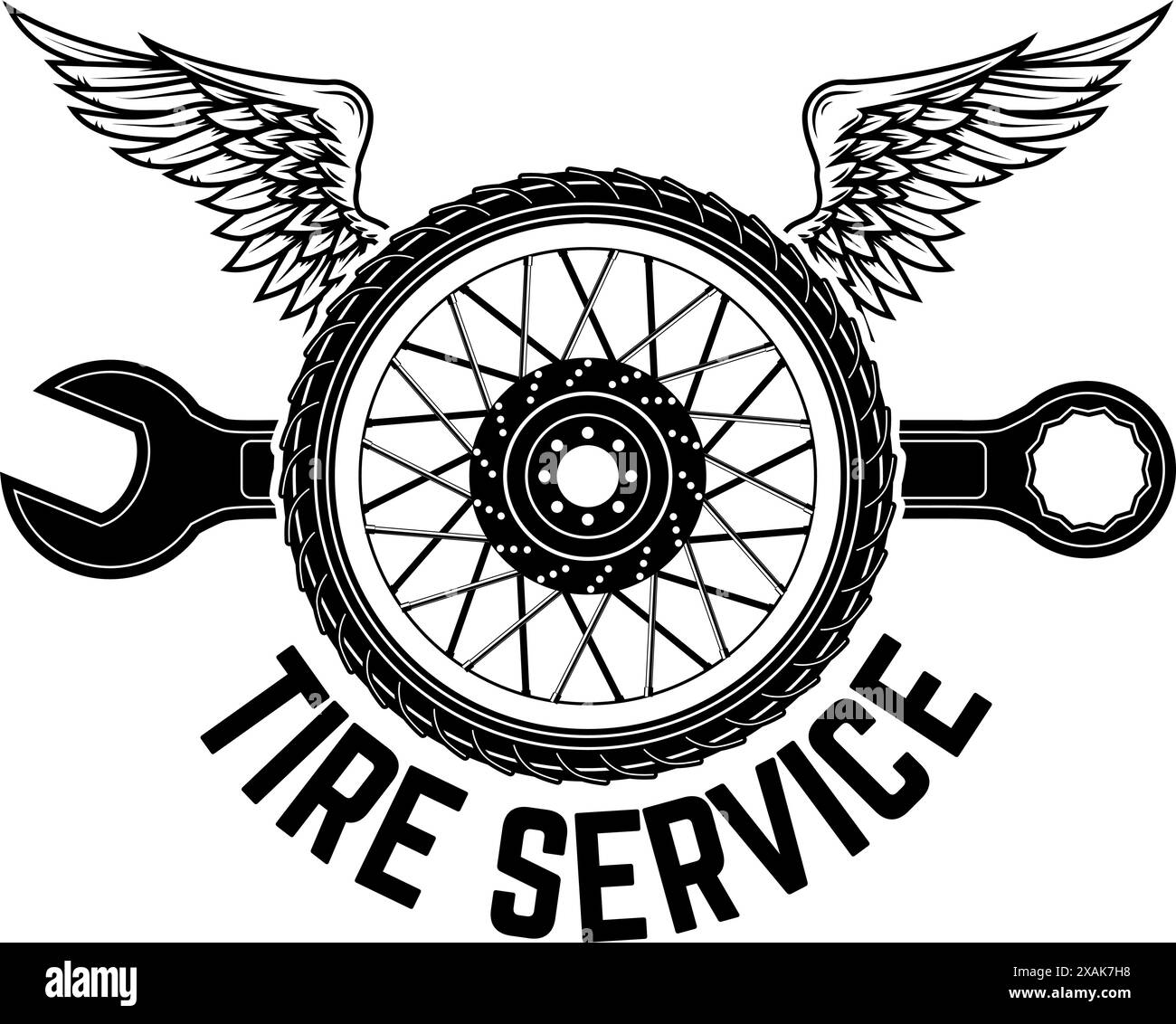 Vintage label design tire service Cut Out Stock Images & Pictures - Alamy