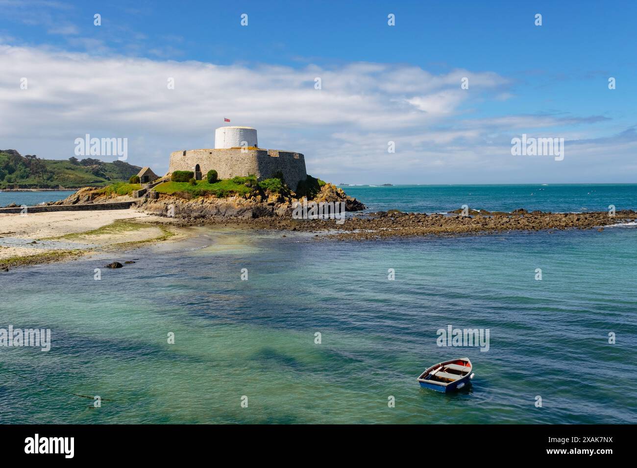 Chateau de Rocquaine or Grey Fort in Rocquaine Bay, St Pierre du Bois ...