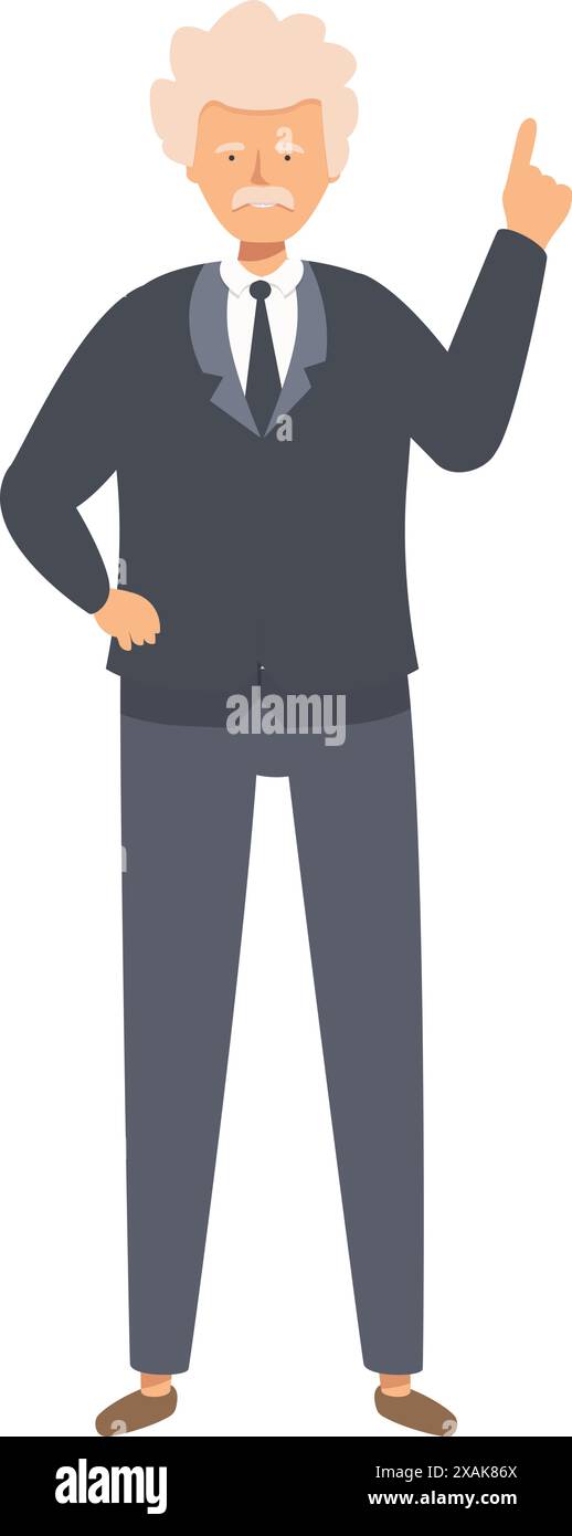 Albert einstein wearing a suit is standing and pointing up with his ...