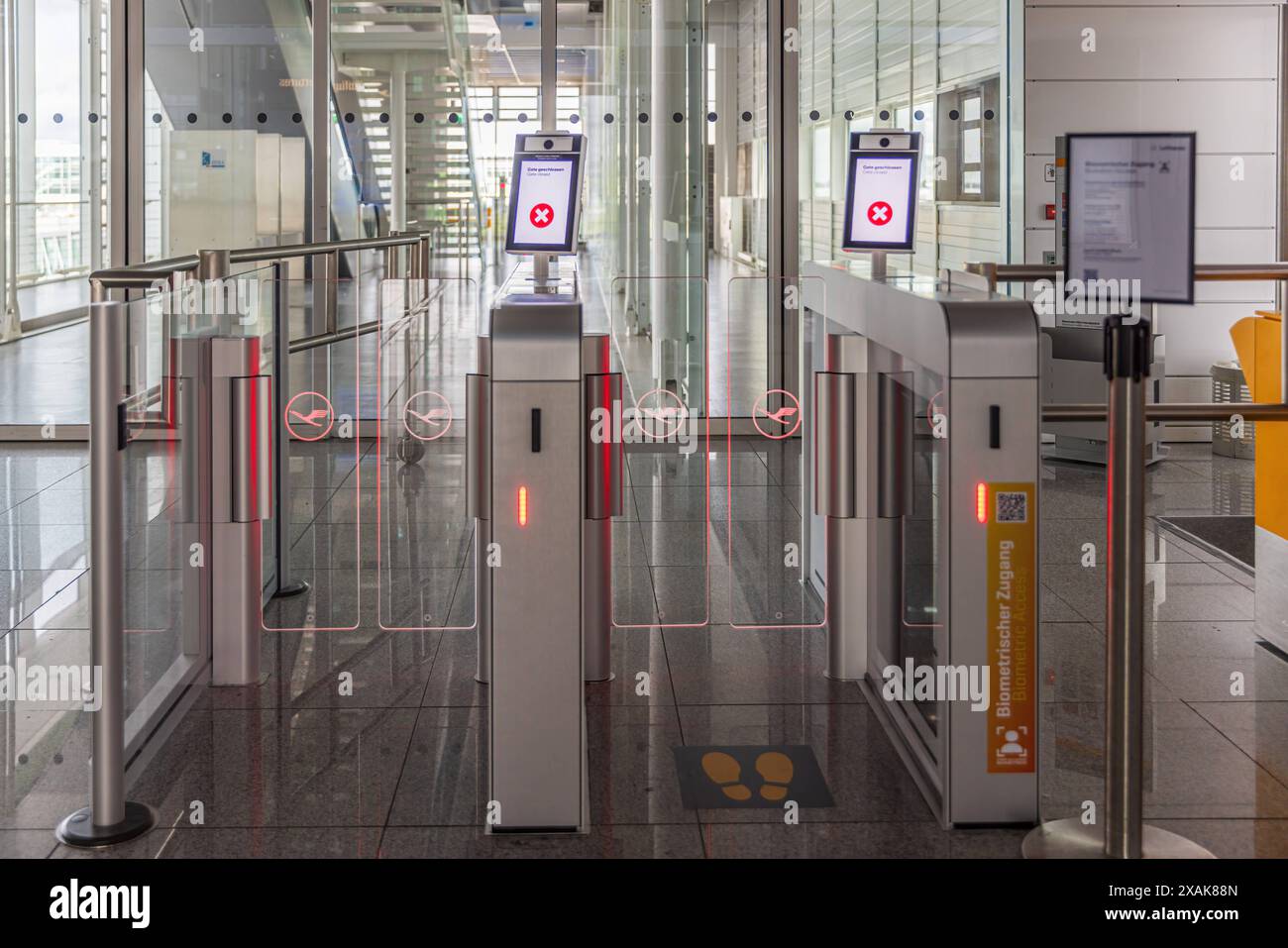 MUNICH, GERMANY - JUNE 2, 2024: New biometric boarding gate at Munich ...