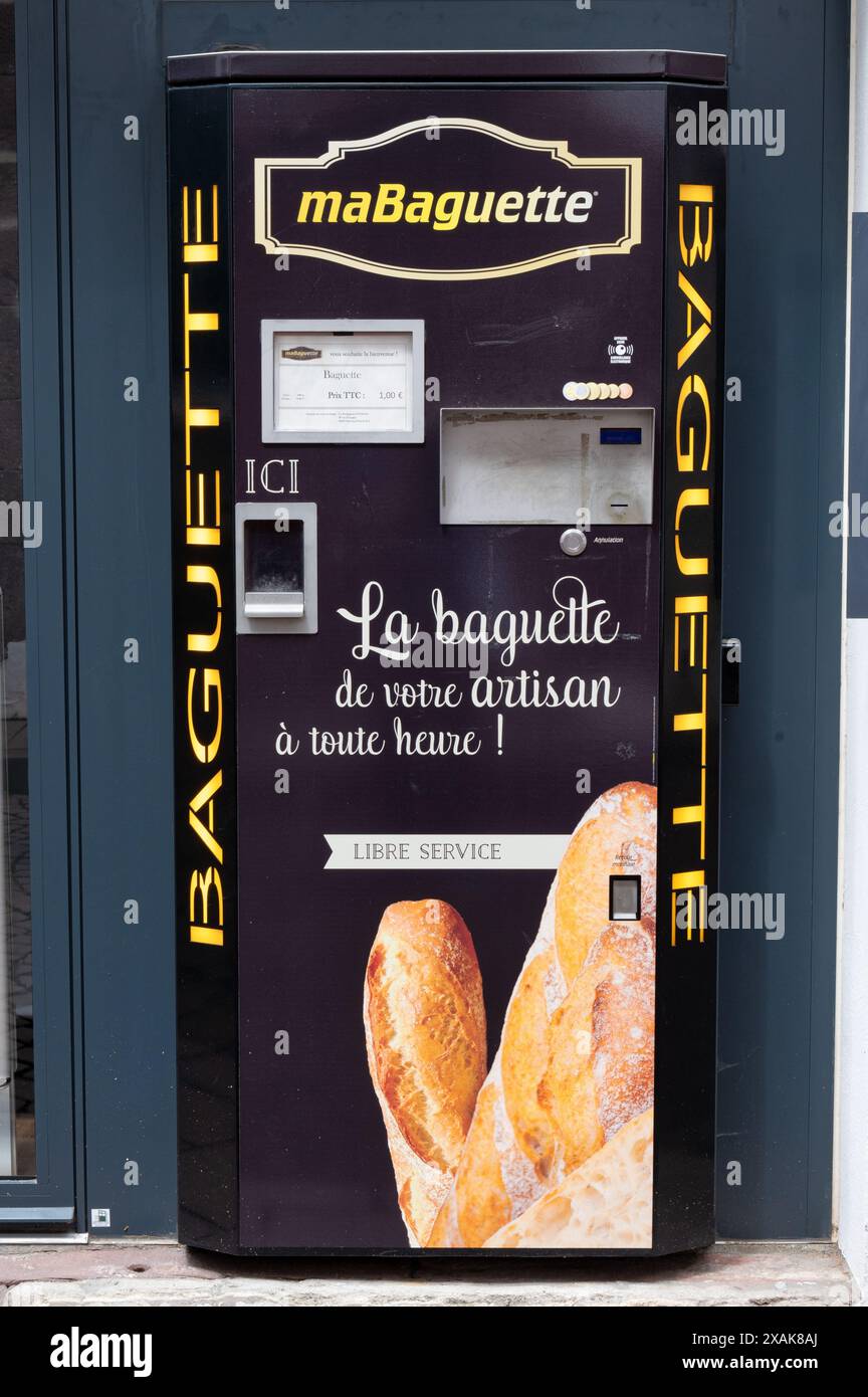 Saint-Jean-Pied-de-Port, France- May 14, 2024: A MaBaguette vending ...