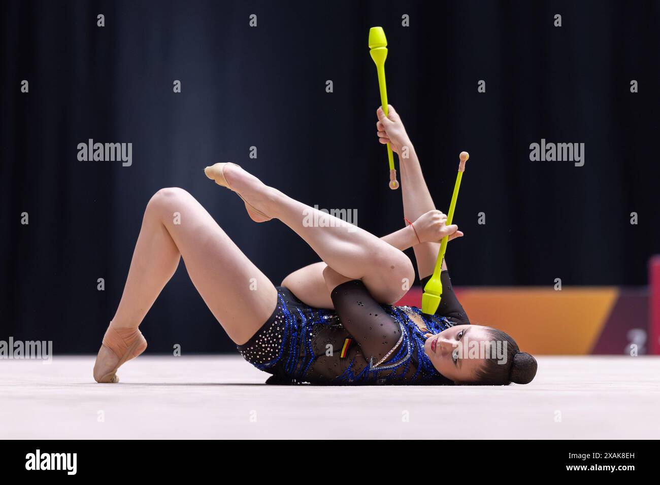 06 June 2024, Hesse, Frankfurt/Main: Gymnastics, rhythmic gymnastics, German Championships: Anna ...
