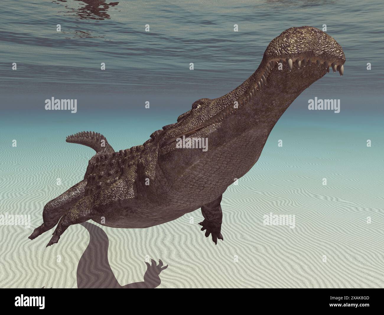 Prehistoric crocodile Sarcosuchus underwater Stock Photo - Alamy