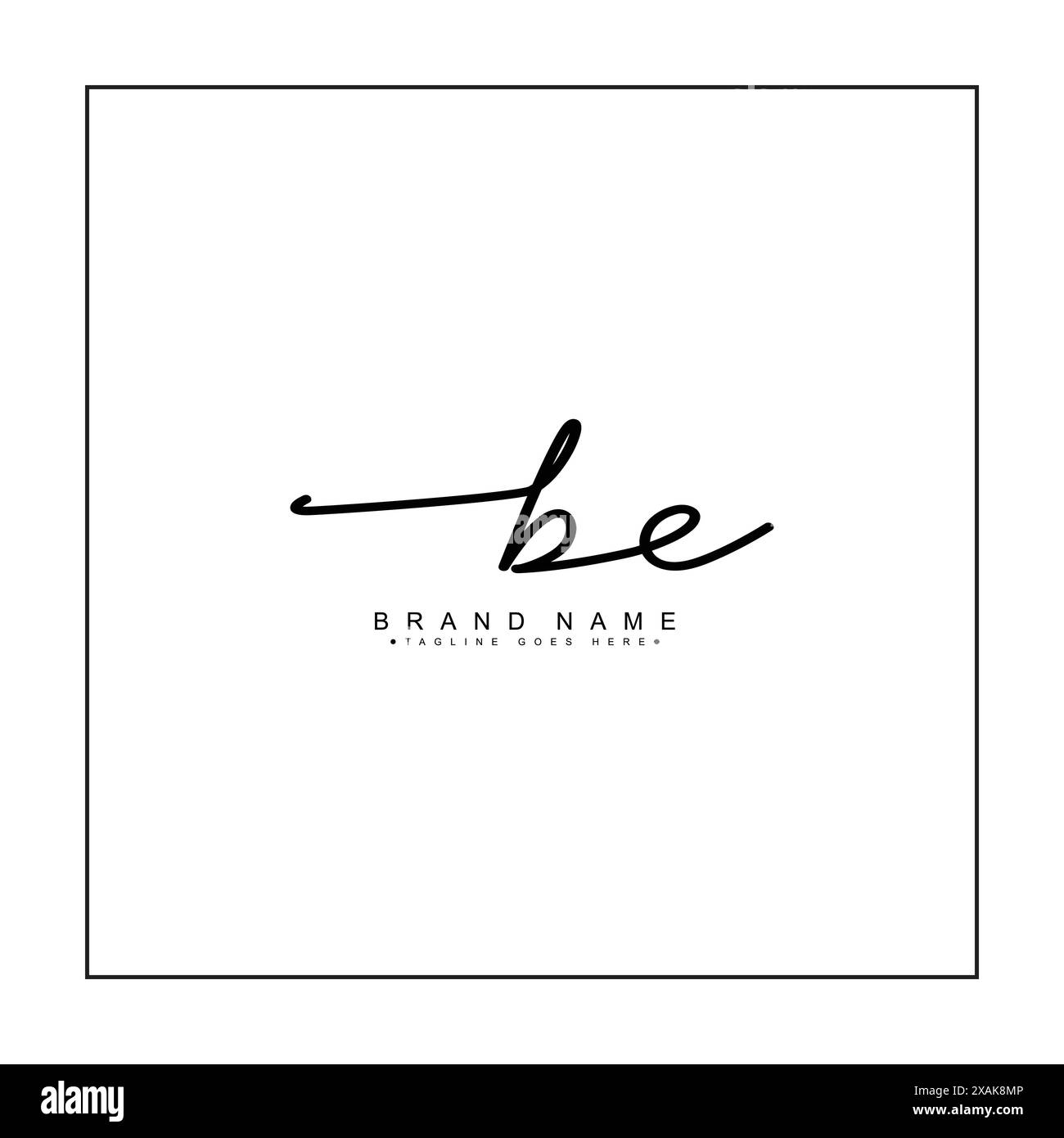 Handwritten Signature logo for Initial Letter BE - Vector Logo Template ...