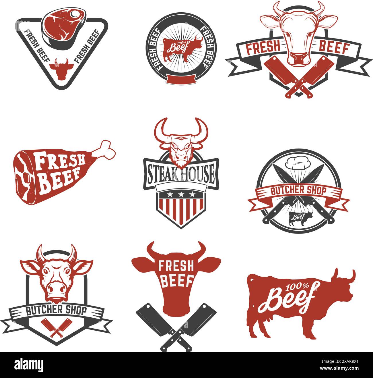 Butcher shop logo design elements hi-res stock photography and images ...
