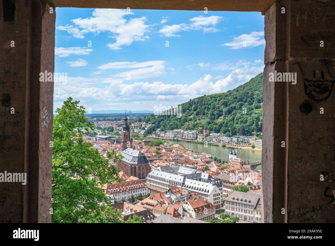 Europe, Germany, Baden-Württemberg, Heidelberg, View from a tower ...