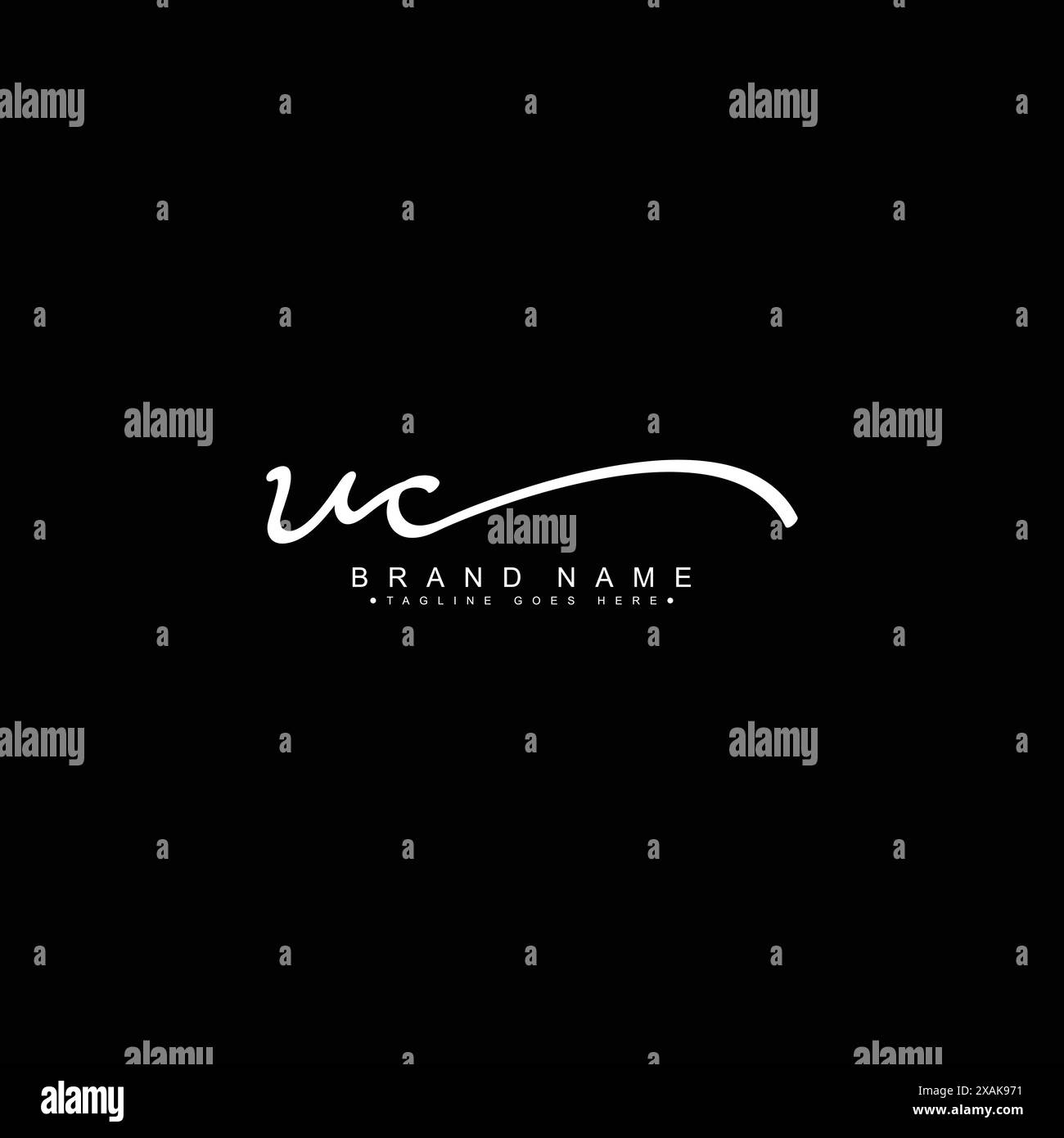 Initial Letter UC Vector Logo Template in handwritten Signature Style ...